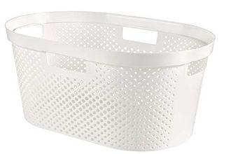 Curver | Panier &agrave; Linge 40L Infinity, Blanc, 58,5 x 38 x 26,5 cm, Plastique recycl&eacute;