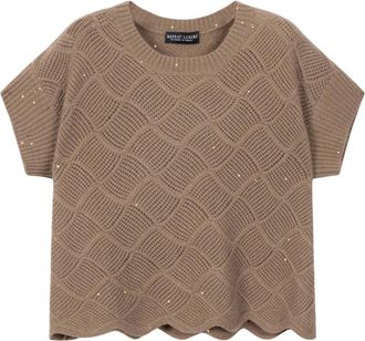 Repeat Femme, Pulls, Brun, Taille: 42 FR Pull ras du cou 1762