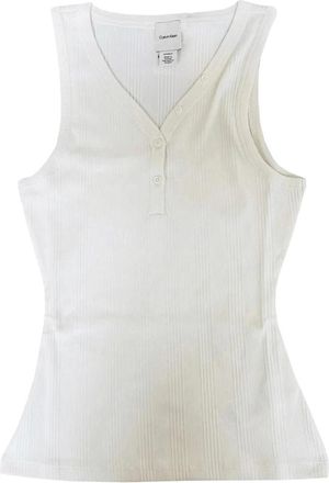 Calvin Klein Femme, Tops, Blanc, Taille: 42 FR Hauts sans manches