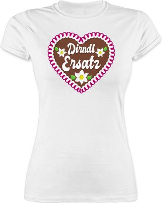 Shirtracer Shirt Damen - Kompatibel Oktoberfest - Dirndl Ersatz mit Lebkuchen - XL - Wei&szlig; - Trachten Oberteil trachtenshirt bayrische ersatzdirndl Shirts t-Shirt