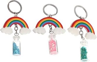 Valiclud 3 pièces Porte-clés Arc-ciel Forme de et Étoile Accessoire pour Clés de Voiture Sac et Design Cartoon Léger Couleur Aléatoire Couleur Aléatoire