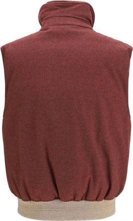 Brunello Cucinelli Mens Bordeaux Wool Oves Aries Sleeveless Jacket Clothing