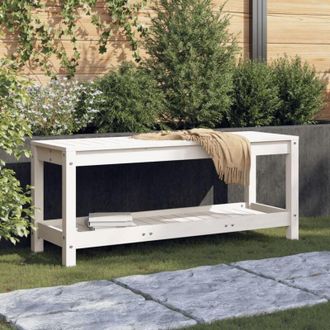 vidaXL Vidaxl - Gartenbank Weiß 108x35x45 cm Massivholz Kiefer