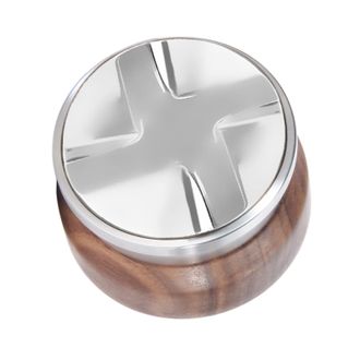 Baoblaze Kaffeespender/Leveler, Kaffeestopfer, Holzgriff mit Edelstahlsockel, Verstellbar, Pulverpresse - 58,5mm Kreuz