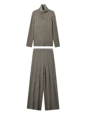 B+ab pantalon en maille &agrave; design c&ocirc;tel&eacute; - Gris