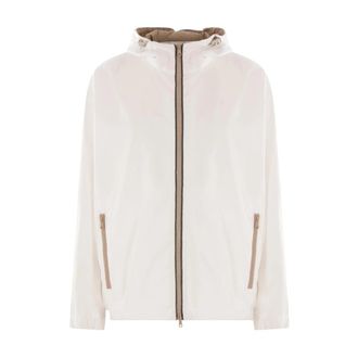 Brunello Cucinelli Wei&szlig;e technische Windjacke mit heraldischem Logo - - Jackets - Damen - Wei&szlig; - M