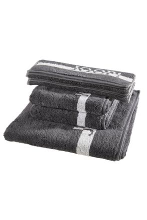 Joop Frottierset Split Doubleface, Grau, Dunkelgrau, Textil, 5-teilig, Uni, Oeko-Tex Standard 100, saugf&auml;hig, Aufh&auml;ngeschlaufe, strapazierf&auml;hig, angenehm w