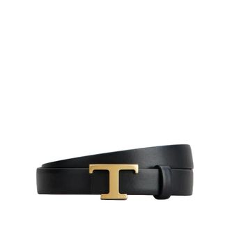 Tod's Femme, Accessoires, Noir, Taille: 75 CM Timeless T Reversible Belt
