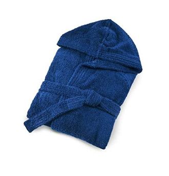 Bassetti Time Peignoir &eacute;ponge &agrave; capuche homme femme 360 g/m&sup2;, bleu, M