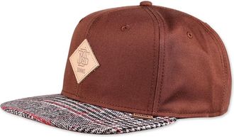 Djinns Snapback Cap 6P SB Check Tweed REV. Brown Braun, Size:OneSize