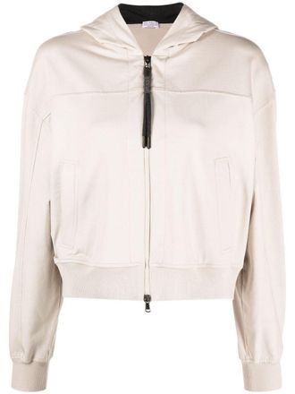Brunello Cucinelli Hoodie mit Rei&szlig;verschluss - Nude