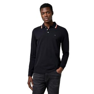Wrangler Ls Polo Shirt, Noir, M Hommes