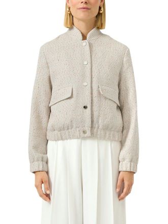 s.Oliver Black Label Wolljacke natur,Casual,Polyester,Unifarben,Stehkragen,Lang,Gerade