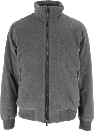 PESERICO Strickjacke mit hohem Kragen und Rei&szlig;verschluss - - Knitwear - Herren - Grau - XL