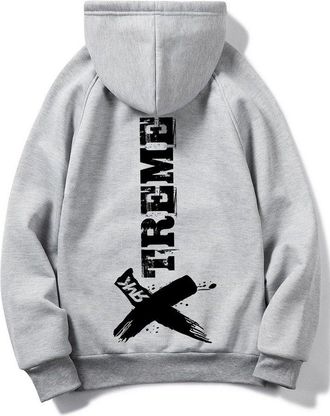 rmk Kapuzenpullover Herren Hoodie Pullover Pulli Langarmshirt Longsleeve mit Taschen Print mit Kapuze