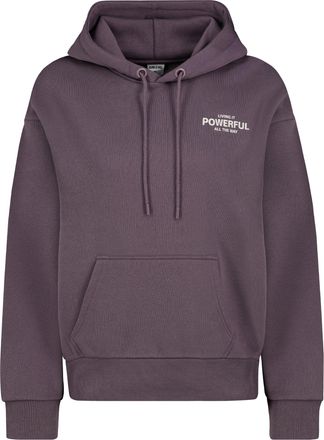 Sublevel Damen Kapuzenpullover Hoodie mit R&uuml;cken-Print, K&auml;ngurutasche purple M