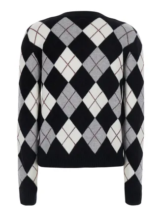 Lisa Yang Womens Crew Neck Sweater Antoni Black-White Cashmere White-Black Knitted Tops White/black Top