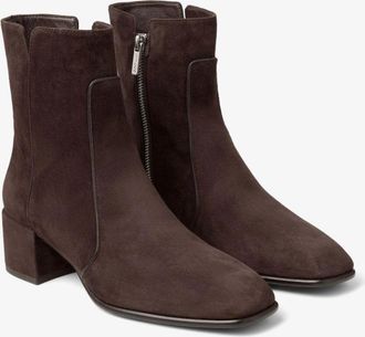 Jimmy Choo London Suede Block-Heel Boots
