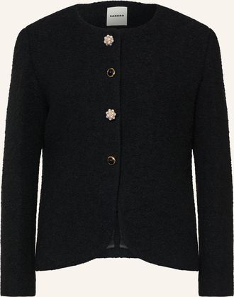 Sandro Sandro Boucl&eacute;-Blazer Mit Schmucksteinen schwarz