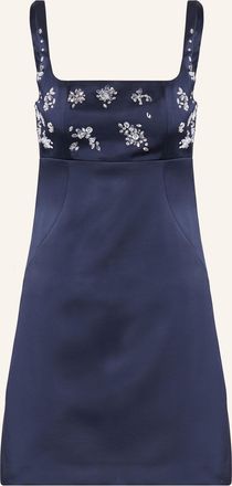 Maje Satinkleid Mit Schmucksteinen blau