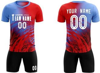 Generic Kit de football personnalis&eacute; pour enfants, hommes, femmes, jeunes, maillot et short de football avec num&eacute;ro de nom et logo de l&eacute;quipe, 2-7, L