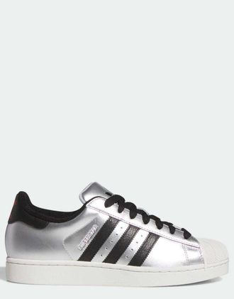 adidas Originals Superstar II baskets argent m&eacute;tallis&eacute; et noir-Argent&eacute;