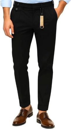 Manuel Ritz Homme, Pantalons, Noir, Taille: XS Pantalon en coton stretch 3932P1668Tc