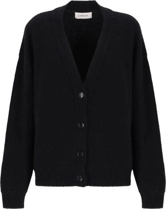 Laneus Femme, Pulls, Noir, Taille: 36 FR Bouclé Buttoned-Up Bomber Jacket