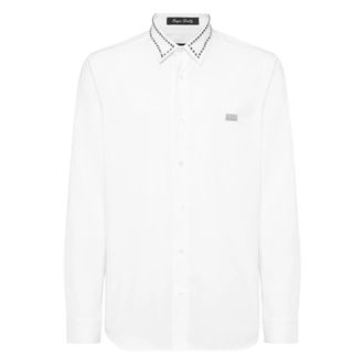 Philipp Plein Shirt Sugar Daddy Cut LS Studs - - Shirts - Herren - Wei&szlig; - 4XL