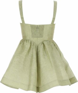 Zimmermann Linen-Silk Blend Dress - Green