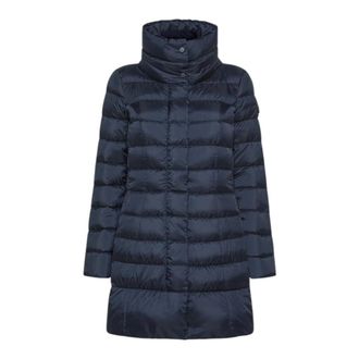 Peuterey Blaue Lange Daunenjacke Hoher Kragen - - Coats - Damen - Blau - 2XL
