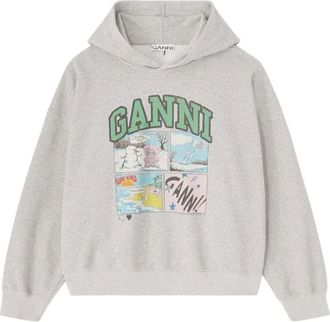 Ganni Femme, Sweatshirts et sweats &agrave; capuche, Gris, Taille: 38 FR SweaT-shirt Imprim&eacute;