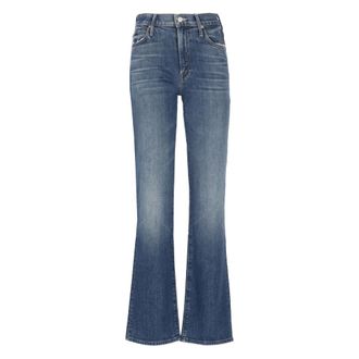 Mother Femme, Jeans, Bleu, Taille: W25 Jean en Coton Bleu avec Passants pour Ceinture