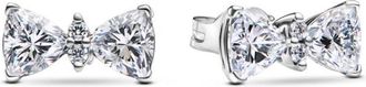 Pandora Pandora Timeless Funkelnde Schleife Ohrringe aus Sterling Silber mit Zirkonia, 293506C01