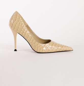 Topshop Alexander escarpins &agrave; talon haut effet croco blanc cass&eacute;-Neutre