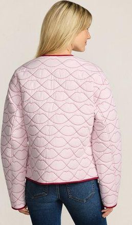 Lands End x Lulu Guinness Lips Steppjacke, Damen, Größe:40-42 petite, Pink, Baumwolle, by Lands End