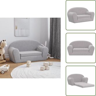 vidaXL Canap&eacute; enfant 2 places - vidaXL Canap&eacute;-lit enfants 2 places gris clair peluche douce - Canap&eacute; enfant mousse