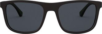 Emporio Armani Sonnenbrille mit eckigem Gestell - Schwarz