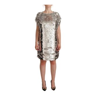 Msgm Elegantes- paillettenbesetztes Mini-Kleid mit U-Boot-Ausschnitt - - Dresses - Damen - Grau - XS