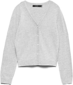 Vero Moda Vero Moda Vmhappyglitter Contras Ls V-NK Cardi Boo, Gris Clair chin&eacute;, XS Femme