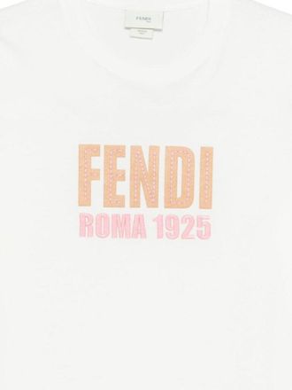 Fendi Logo-Print Cotton T-Shirt - White