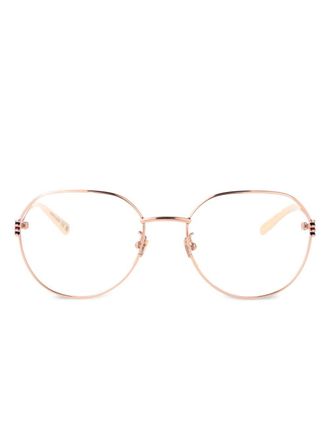Gucci lunettes à monture ronde - Or