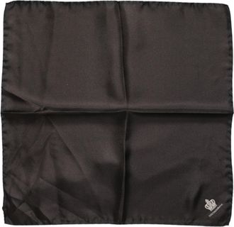 Dolce & Gabbana Brown Dg Crown Silk Square Men Foulard Scarf