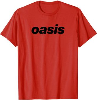 Oasis Black Logo On Red T-Shirt