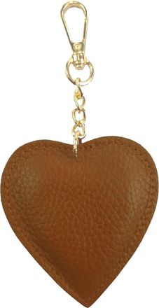 modamoda.de SA05 Leder Schl&uuml;sselanh&auml;nger, Taschenanh&auml;nger, handmade in Italy (Herz/Cognac)
