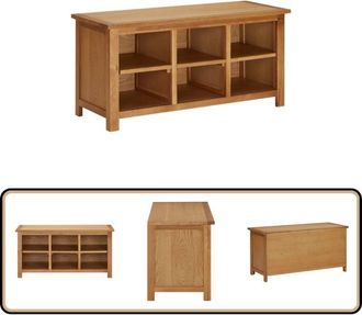 vidaXL Schuhregal 90x37x45 cm Eiche Massivholz - Schuhregal - Schuhschrank - Garderobe - Einbauschrank - Eichenholzmöbel