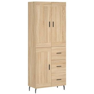 vidaXL Buffet haut Ch&ecirc;ne sonoma 69,5x34x180 cm Bois ding&eacute;nierie