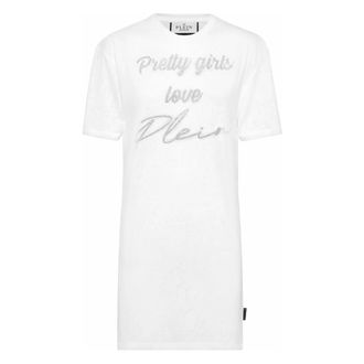 Philipp Plein T-Shirt Kurzes Kleid - - Dresses - Damen - Wei&szlig; - S