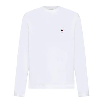 Ami Homme, Tops, Blanc, Taille: L T-shirt Long Col Coeur