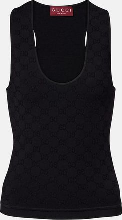 Gucci Top en jacquard de coton m&eacute;lang&eacute;